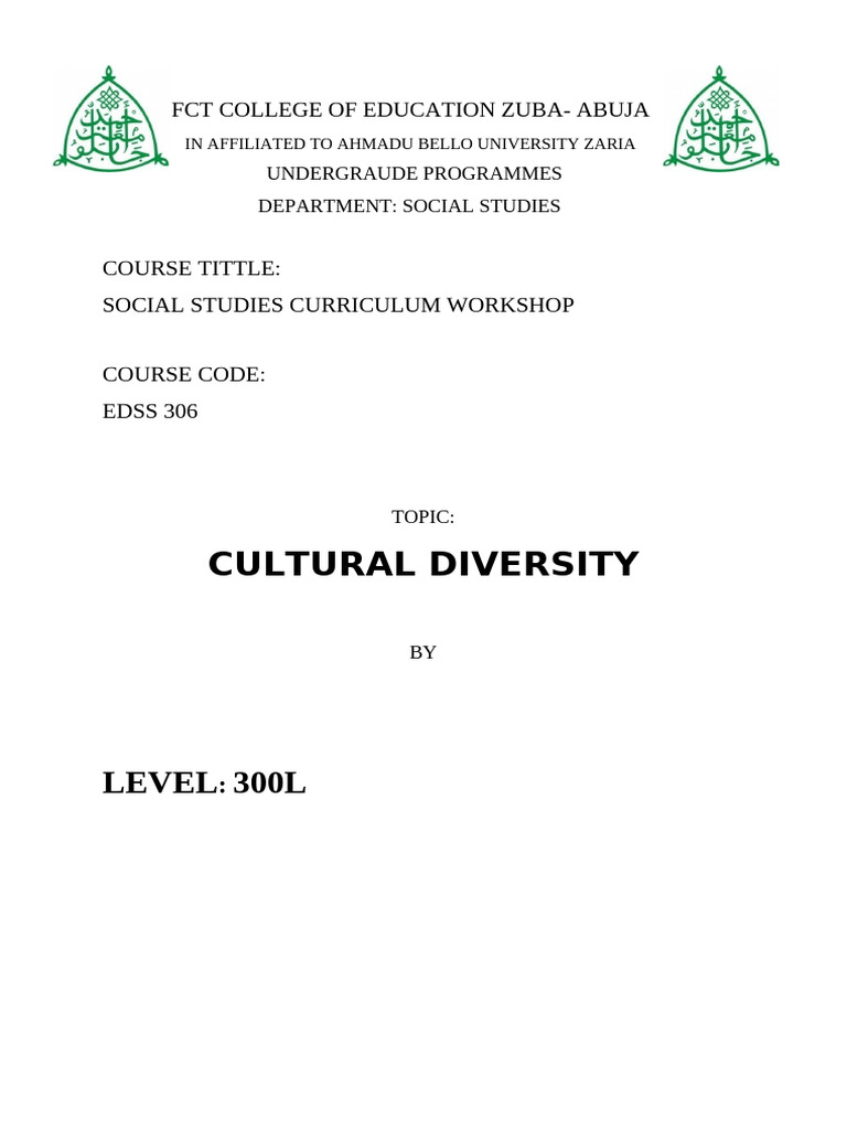 Cultural Diversity (Curriculum) | PDF | Nigeria | Curriculum