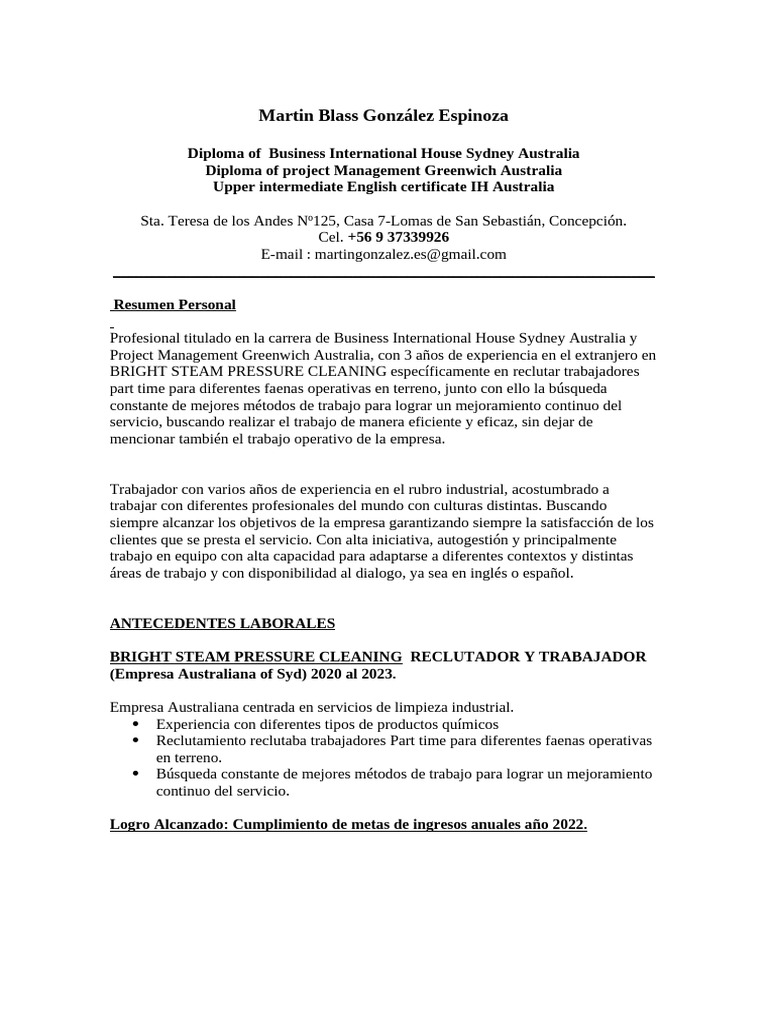 CV Martin Gonzalez F | PDF