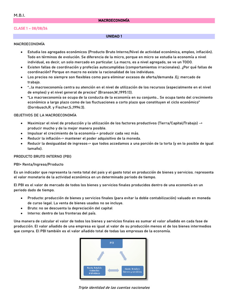 Macroeconomía - Apuntes de Clase | PDF | Costo de la vida | Base monetaria