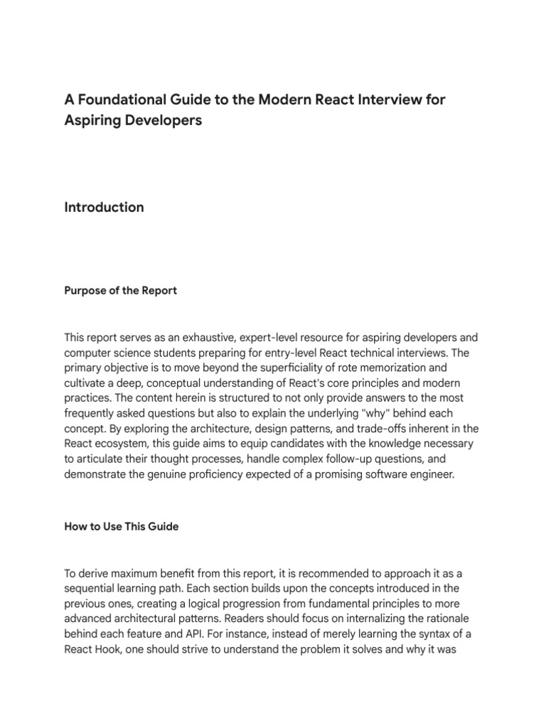 React Fresher Interview Questions | PDF | Java Script | Computer ...