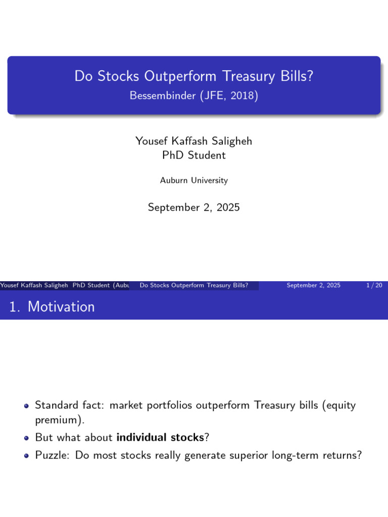 Stocks vs. Treasury Bills: Performance Analysis | PDF | Diversification ...