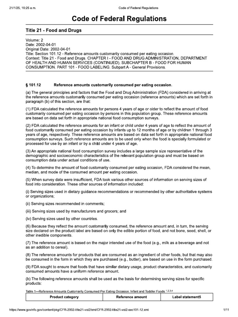 Code of Federal Regulations | PDF