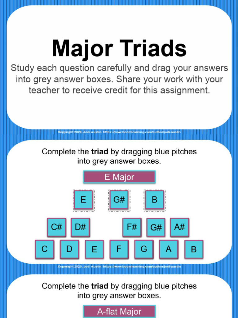 Triads Major Drag Drop - Answer | PDF