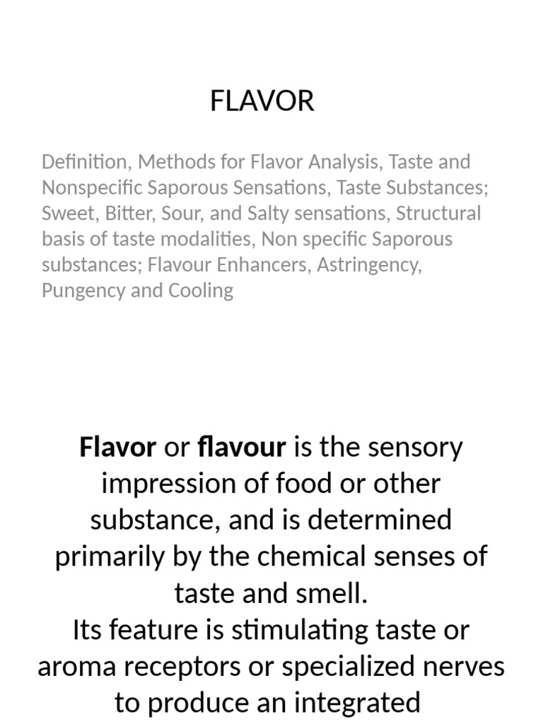 Flavor | PDF | Taste | Senses