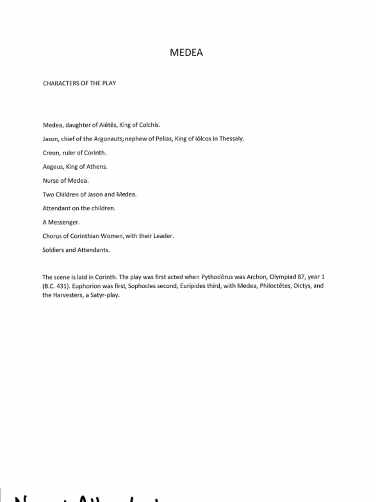 Medea Scenes | PDF