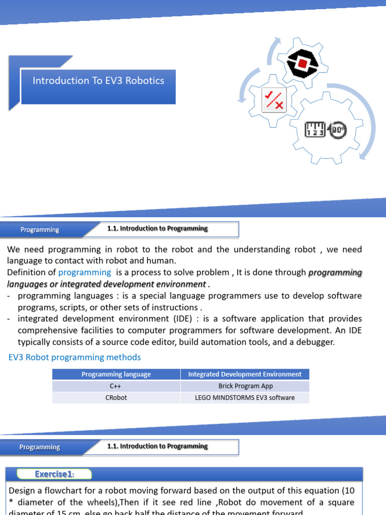 Ev3 Robotics Course Sample | PDF | Computer Programming | Integrated Development Environment