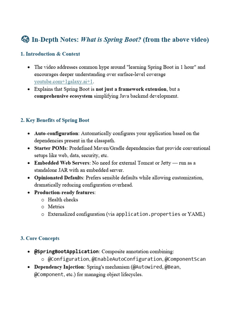 Springboot Java 15 Videos Pdf Systems Architecture Information