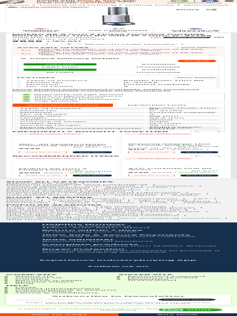 Buy Makita 68.5 MM 3 Flutes Formica Carbide Router Flush Trim Bit With ...