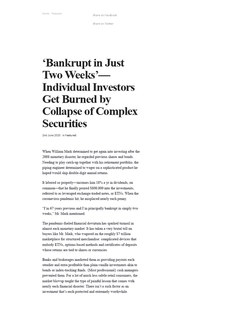 Bankrupt in Just Two Weeks'-Individual Investors Burned by Collapse of ...