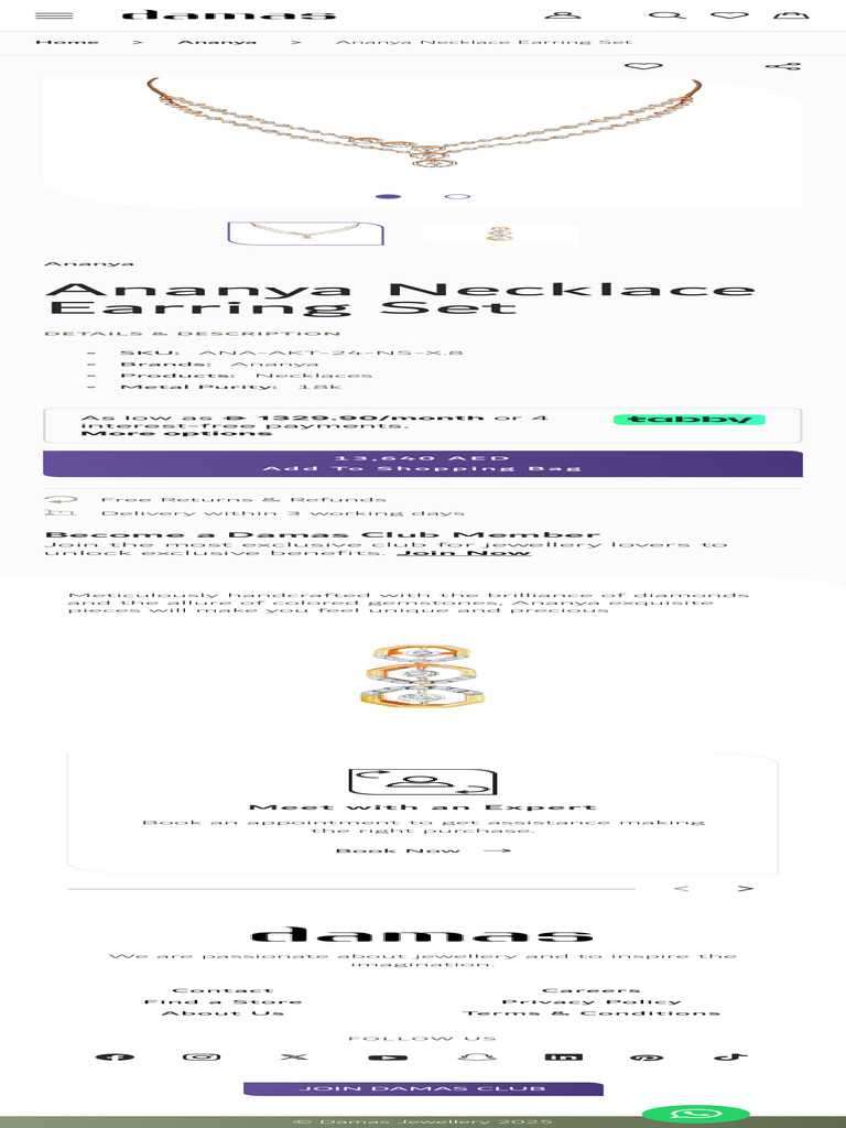 Ananya Necklace Earring Set | PDF