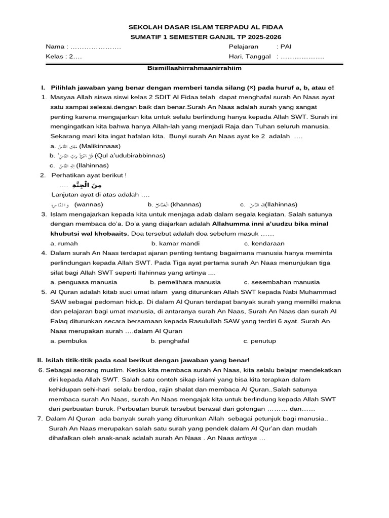 Arti dan Pentingnya Surah An Naas | PDF