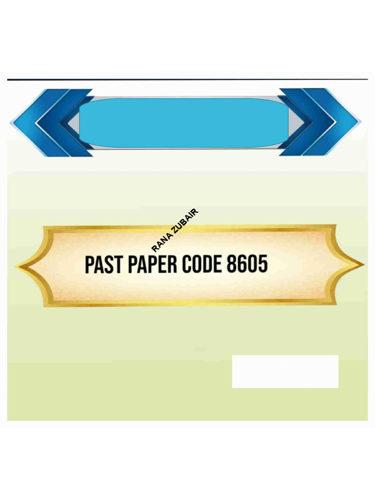 8605 Past Paper + Guess Paper - Watermark | PDF | Quiz Games