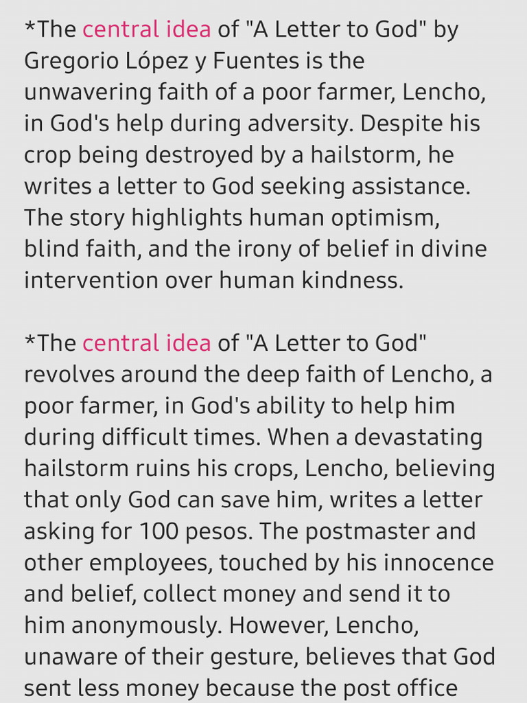 The Letter To God | PDF