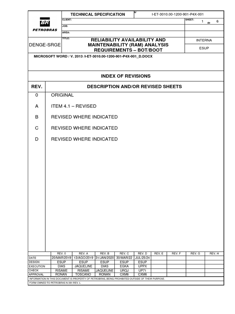 I ET 3010.00 1200 901 P4X 001 - D RAM Analysis Requirements BOT BOOT | PDF | Reliability ...