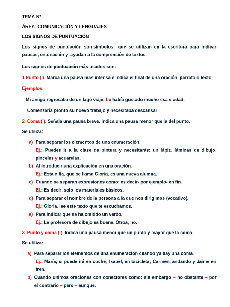 Signos de Puntuación: Guía Esencial | PDF | Coma | Puntuación