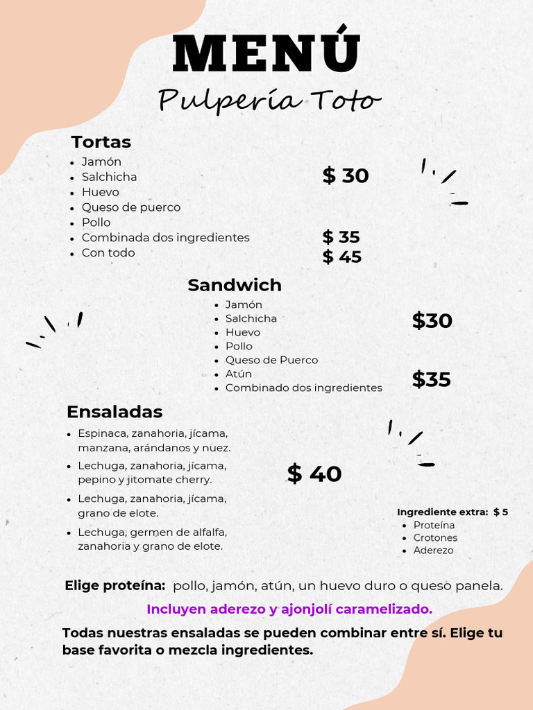 Menu Restaurante Saludable Blanbo | PDF