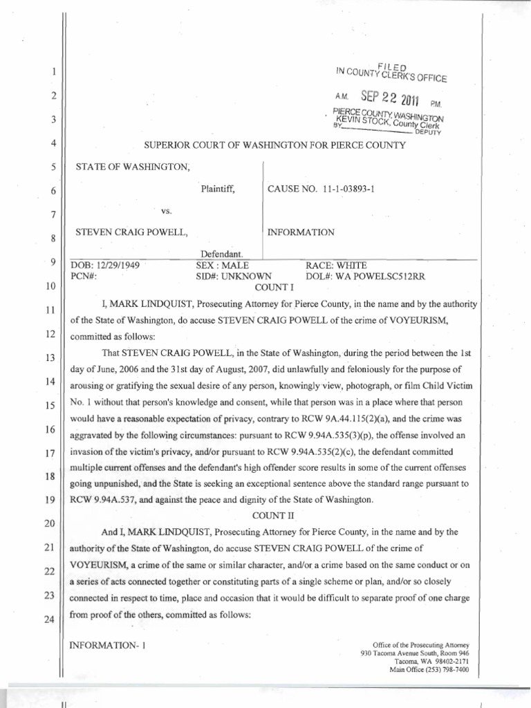 Powell Charging Documents | PDF | Nudity | Crime & Violence