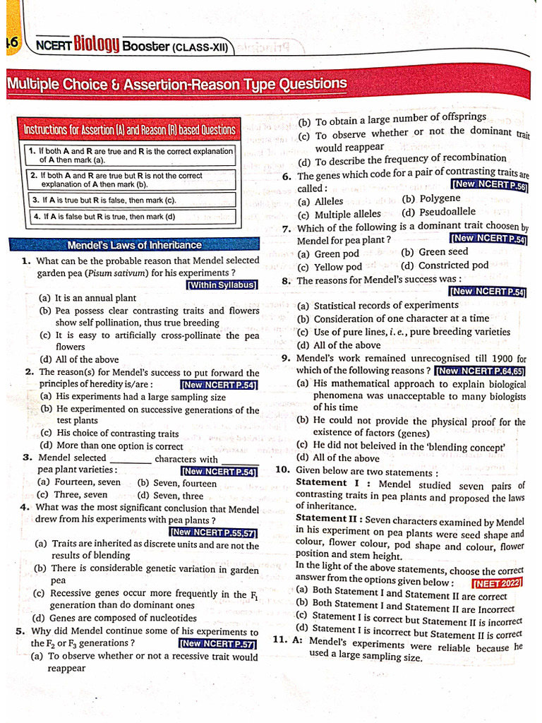 Principles of Inheritance and Variations | PDF
