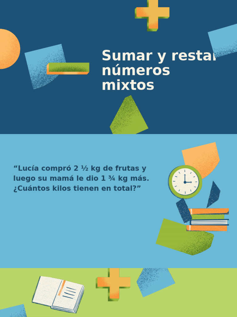 Sumar y Restar Numeros Mixtos. RAZ MAT | PDF