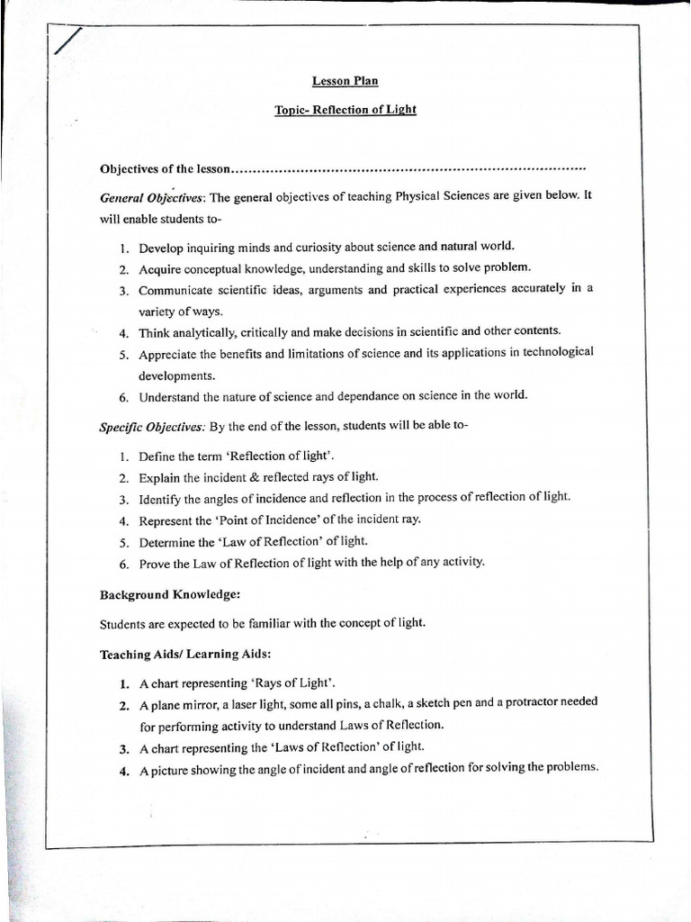 Physical Science Lesson Plan | PDF