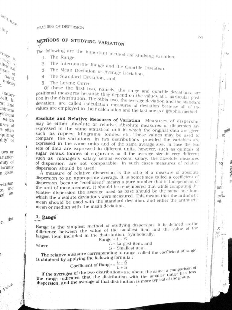 Measures of Dispersion Notes | PDF