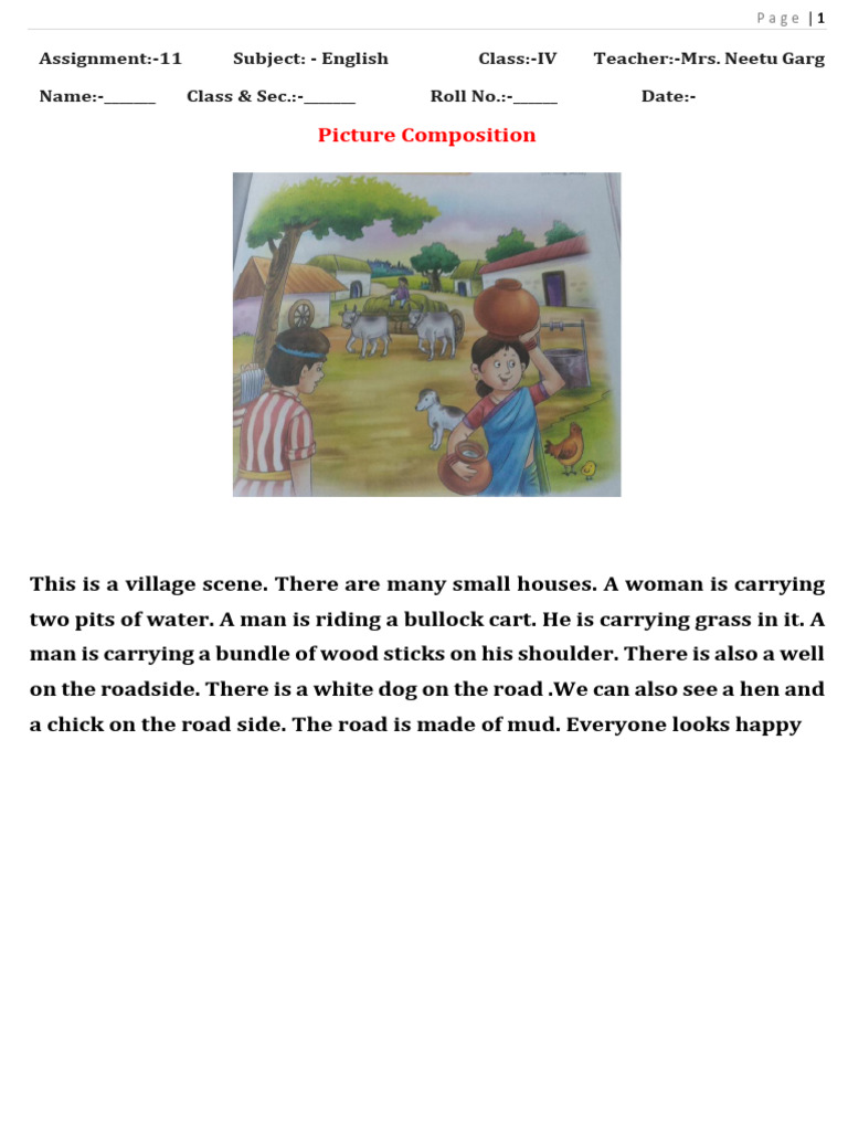 Assignment 11 Class IV | PDF