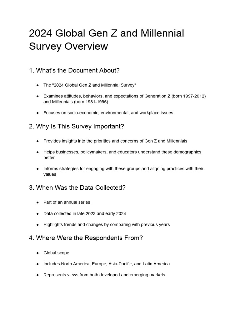 2024 Global Gen Z and Millennial Insights | PDF