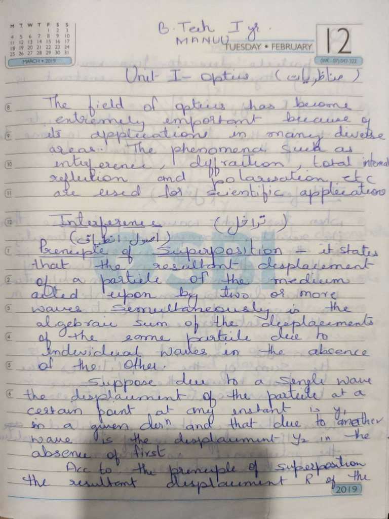 Unit 1 Interference and Diffraction Engg Physics | PDF