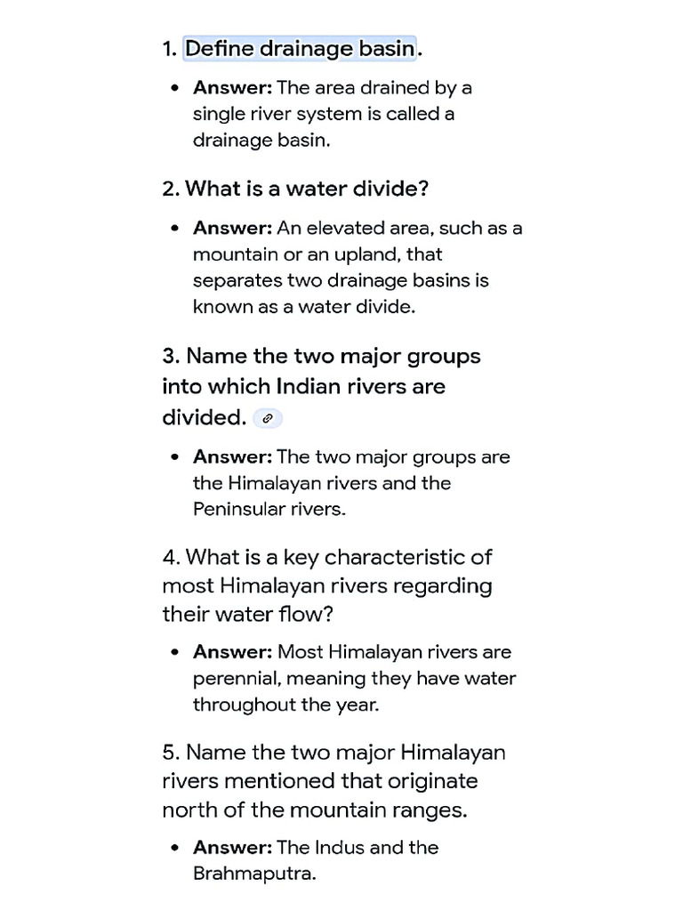 Geography CH Drainage 1 | PDF