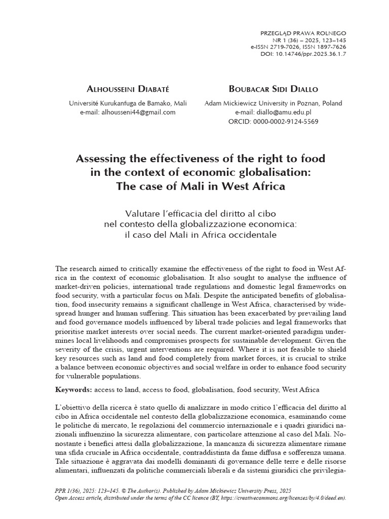 Assessing The Effectiveness of The Right To Food I | PDF | Human Rights ...