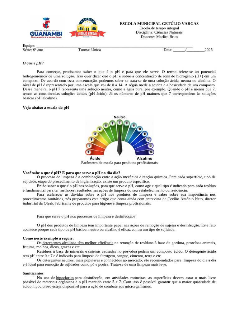 Aula Prática de Indicador Ácido-Base - Escala de PH - Repolho Roxo ...