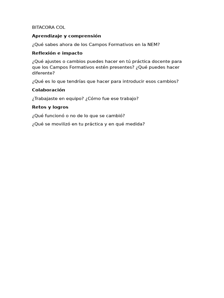Bitacora Col | PDF