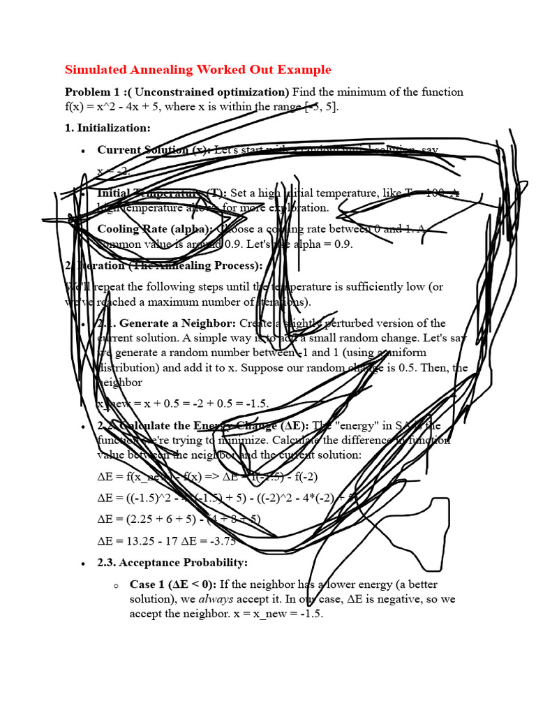 Simulated Annealing Example Explained | PDF | Mathematics | Algorithms