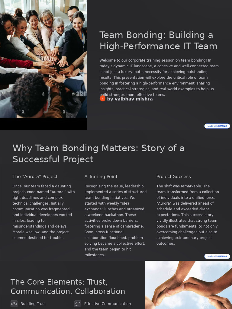 Team Bonding for High-Performance IT | PDF | Collaboration | Leadership