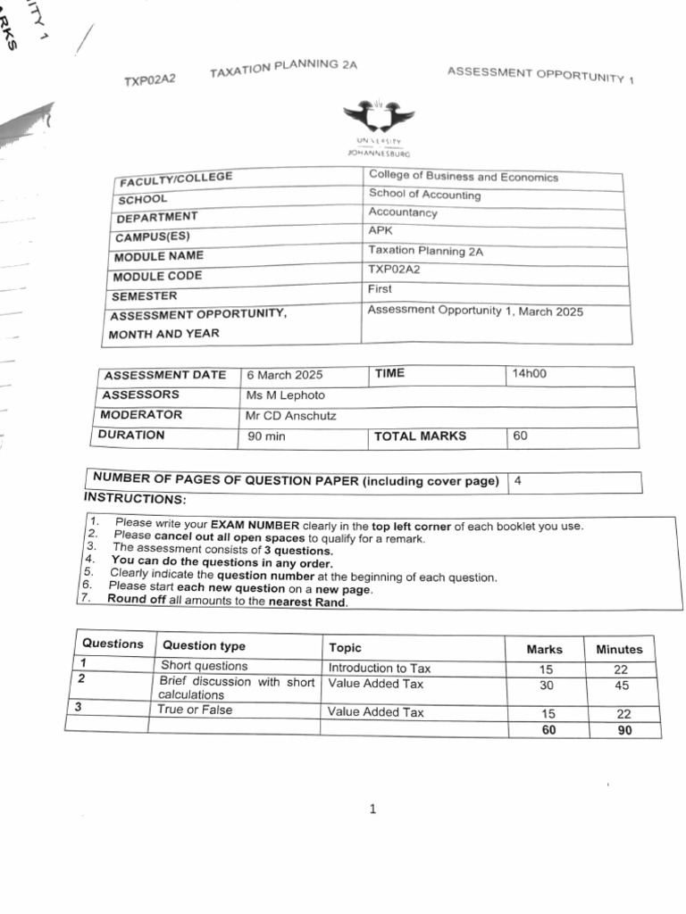 Question Paper | PDF