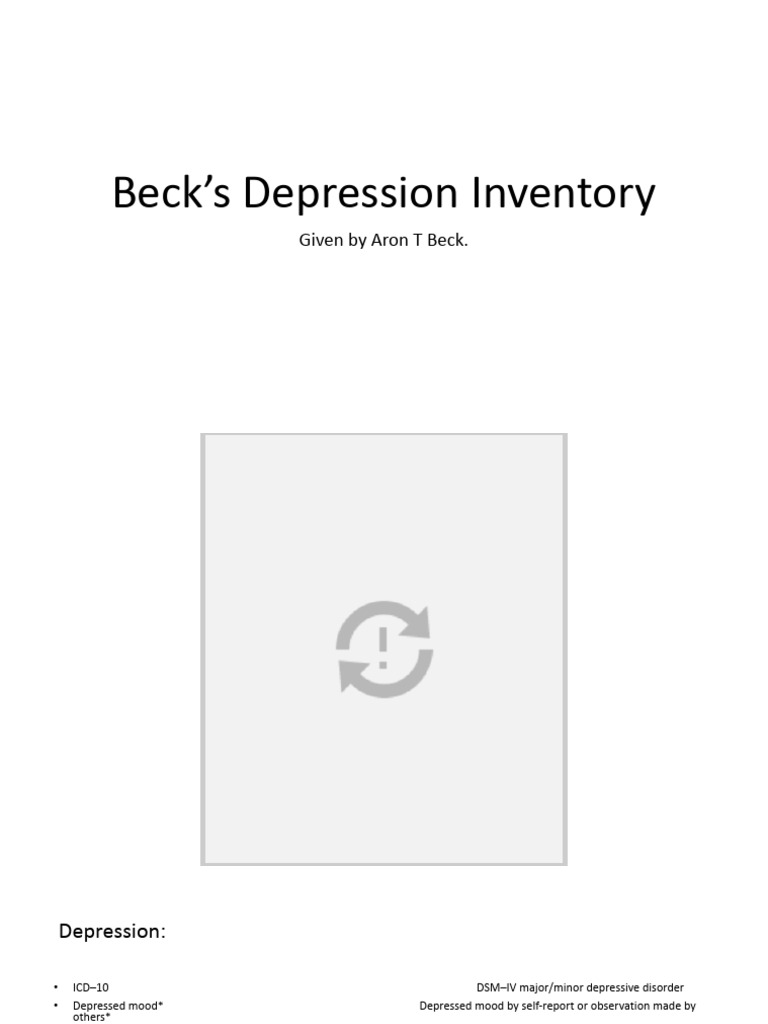 Beck's Depression Inventory | PDF | Major Depressive Disorder ...