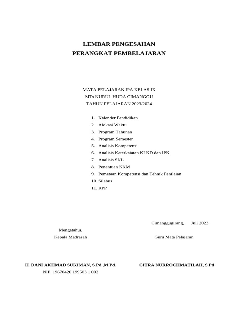 Lembar Pengesahan | PDF