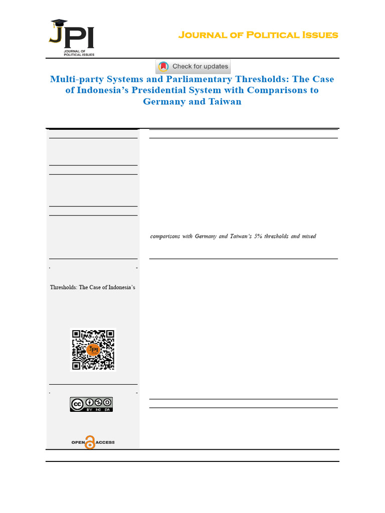 291-Article Text-1559-2-10-20250111 | PDF | Political Parties | Legislature
