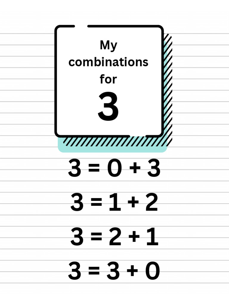 Number Combinations for 3 to 12 | PDF