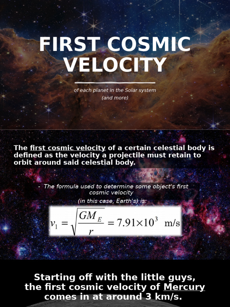 First Cosmic Velocity of Solar Bodies | PDF | Orbit | Planets