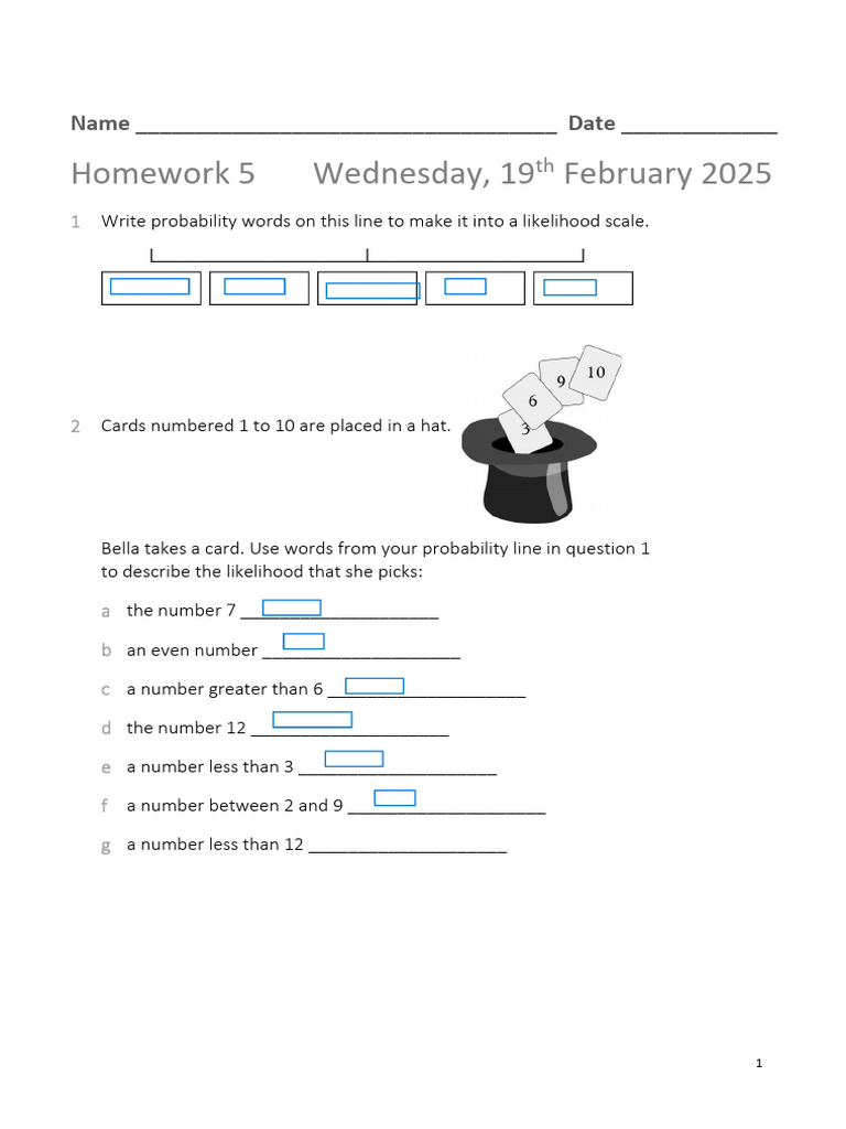 Probability Homework Answer Key | PDF