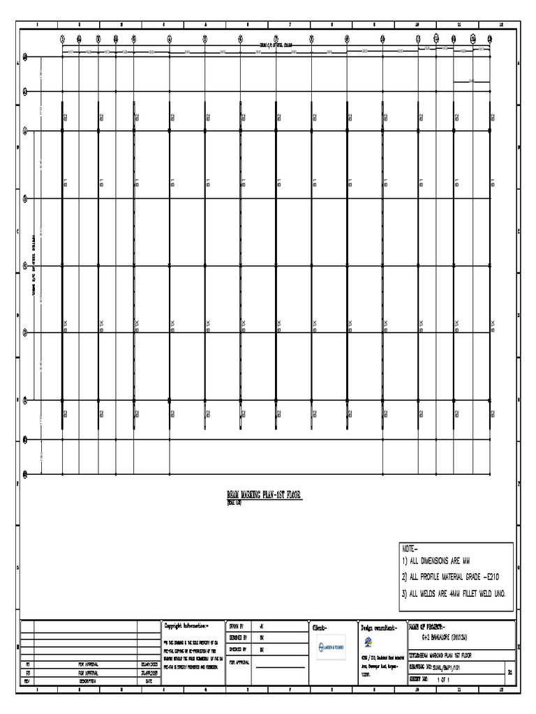Fab Dwg-r0-Beam Marking Plan 1st Floor | PDF