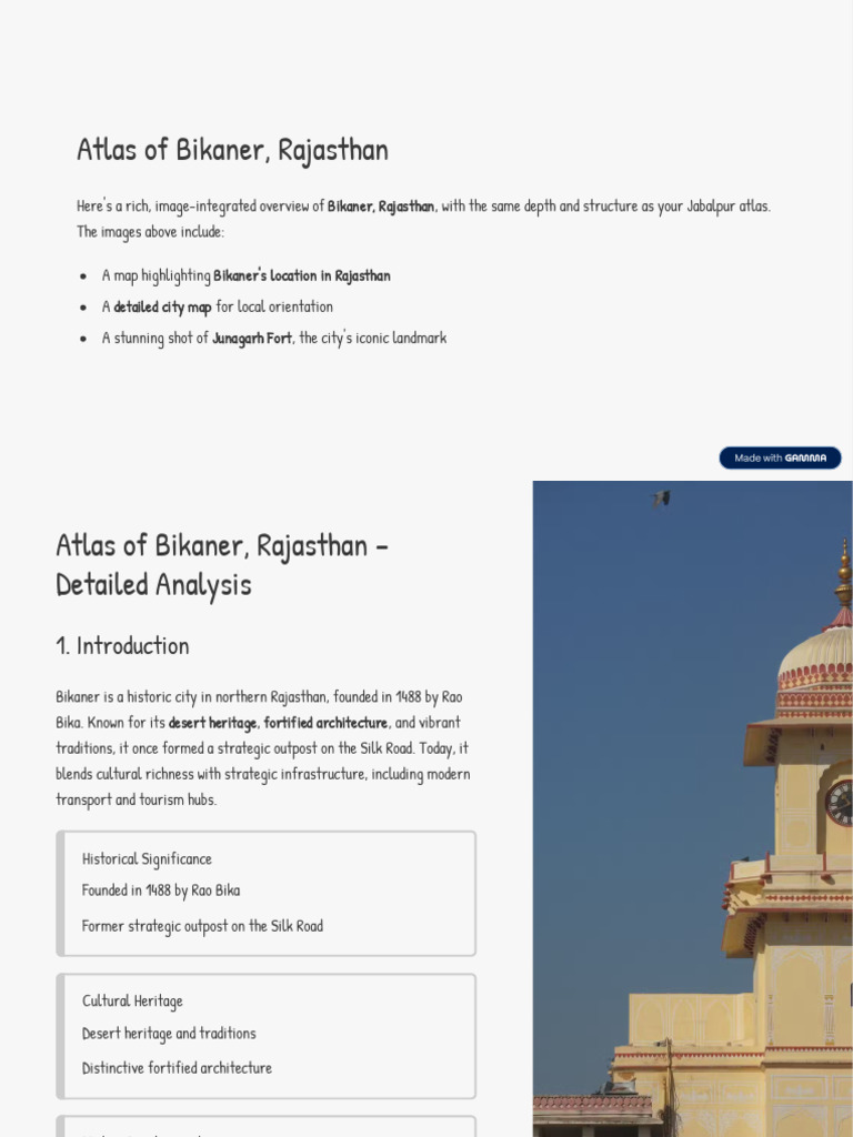 Bikaner Rajasthan City Overview Atlas | PDF | Natural Environment ...