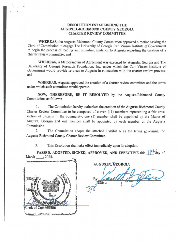 Augusta-Richmond County Charter Review | PDF | Augusta | Government