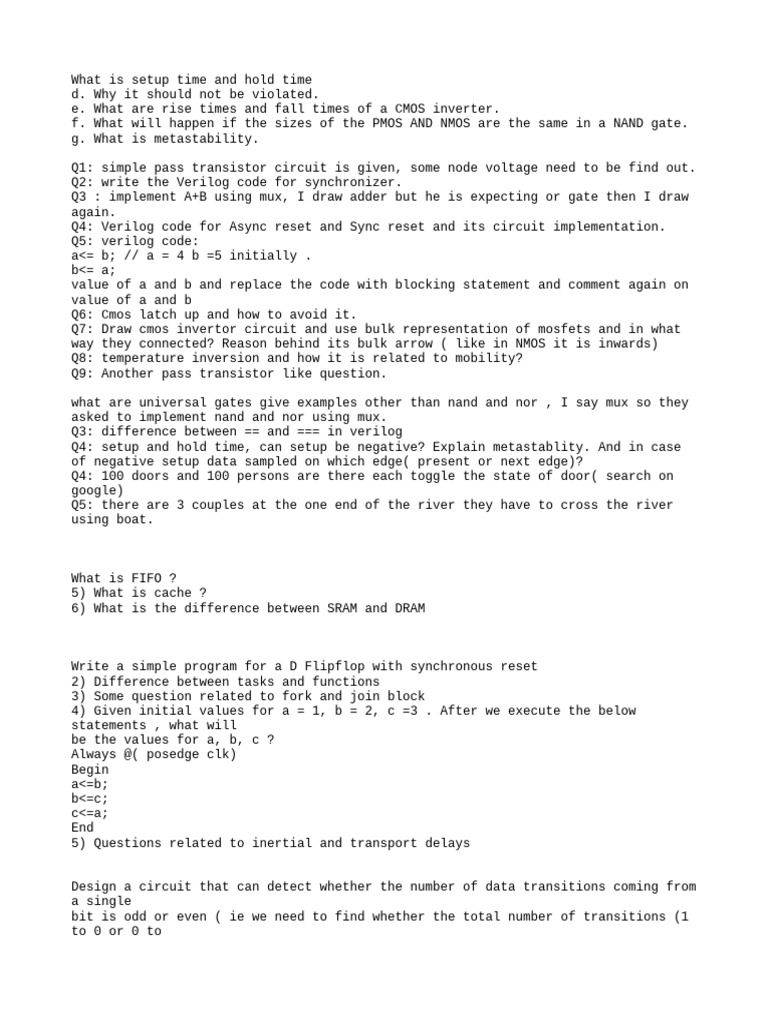 What Is Setup Time and Hold Time | PDF | Cmos | Electrical Circuits