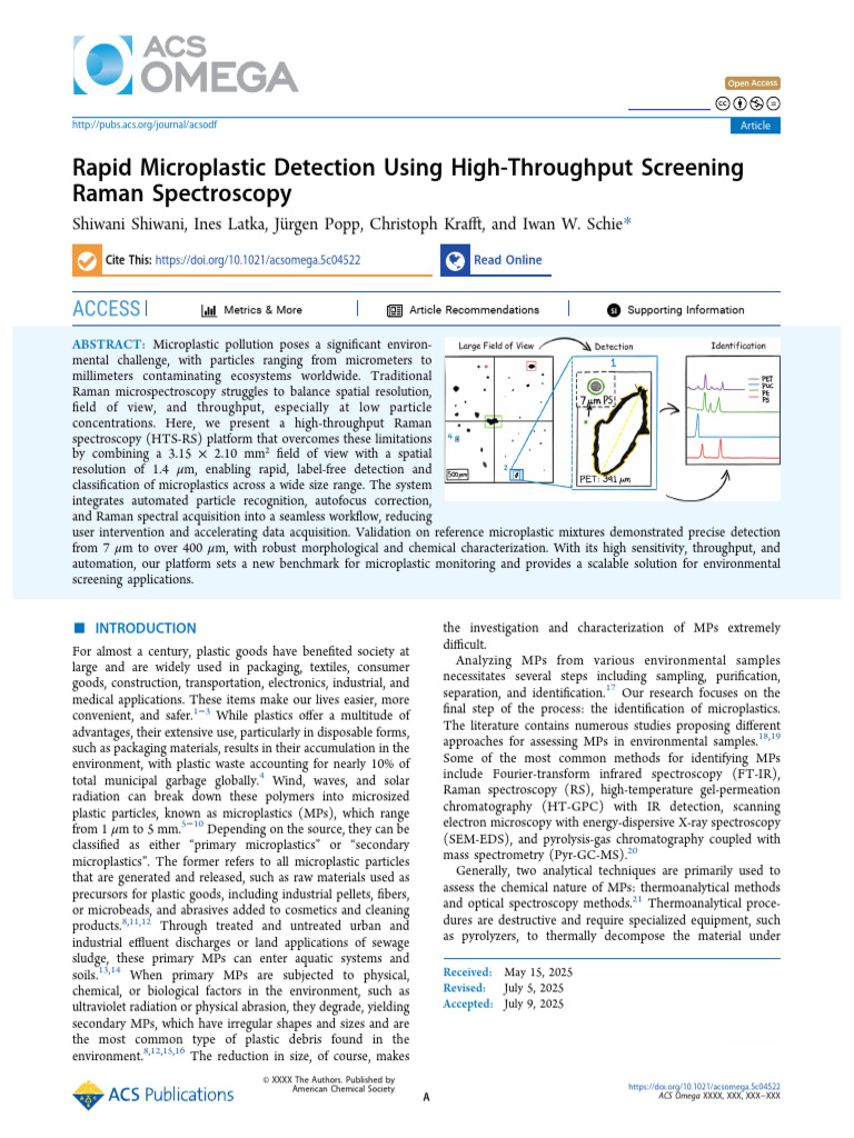 Shiwani Et Al 2025 Rapid Microplastic Detection Using High Throughput Screening Raman Spectros ...