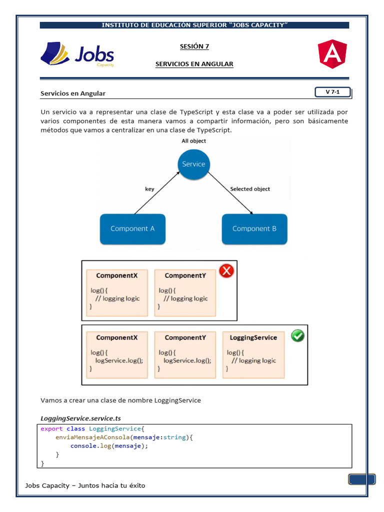SESION 07 - Servicios en Angular | PDF | Informática | Programación de computadoras