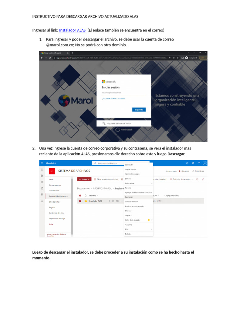 Instructivo Descarga Instalar ALAS | PDF
