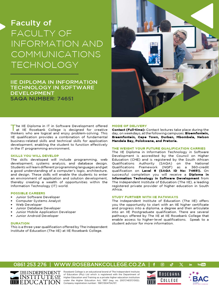 IIE Diploma in IT Software Development | PDF | 64 Bit Computing | Diploma