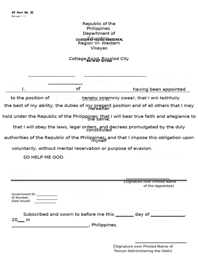 Oath of Office CS Form No. 32 2018 | PDF